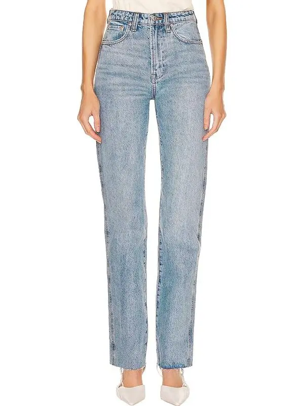 GRLFRND Sara Super High Rise Straight Jeans - Blue