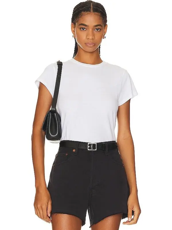 AGOLDE Adine Shrunken Tee - White