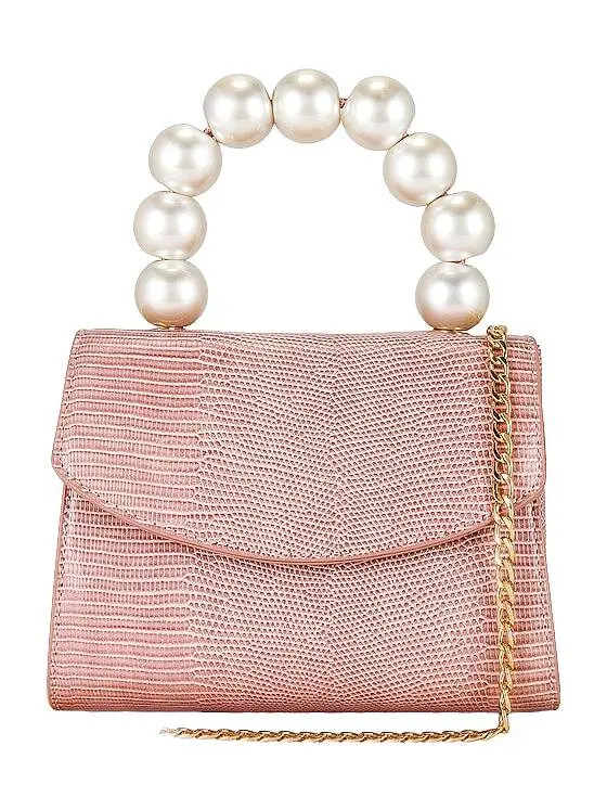 OLGA BERG Peta Pearl Handle Bag - Blush