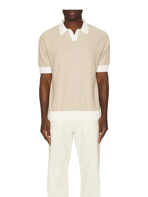 BOUND Texture Knit Polo In . Also - Brown