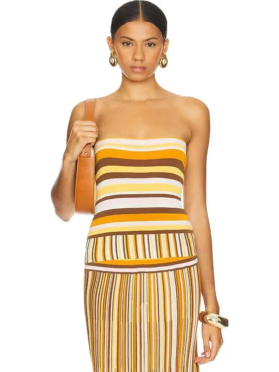 Faithfull The Brand Citara Strapless Top - Brown