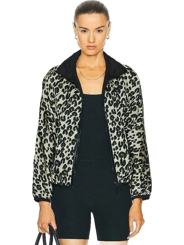 FWRD RENEW Louis Vuitton Leopard Nylon Jacket - Green