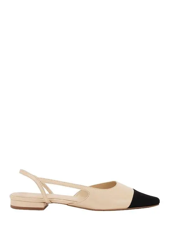 Raye Dorit Flat Slingback With Pointed Square Toe - Nude