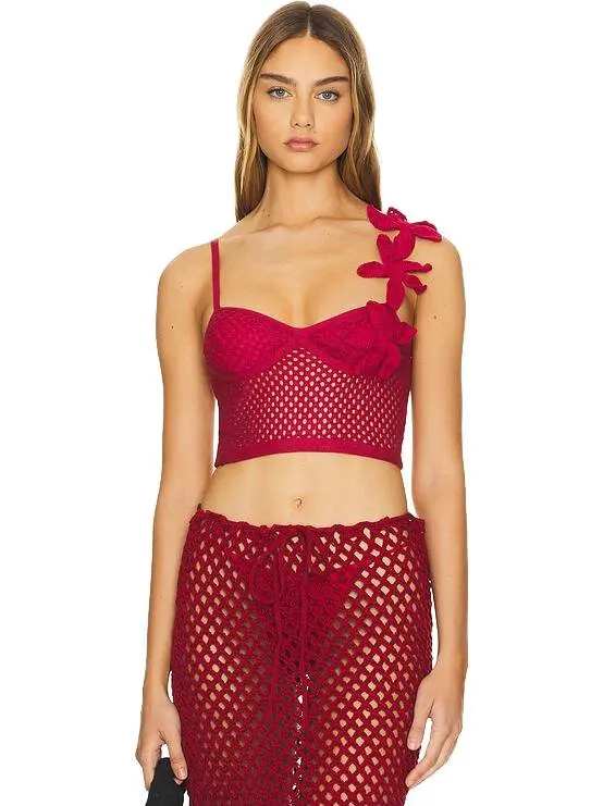 Agua Bendita X Revolve Ziah Crop Top - Red