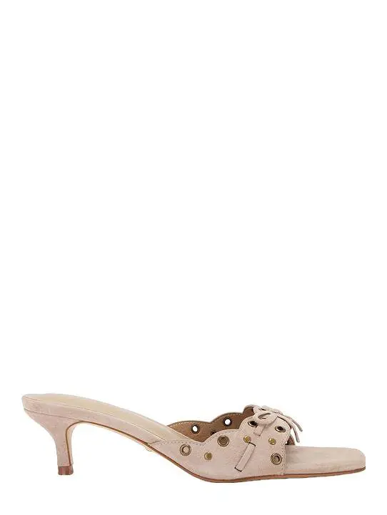 Raye Alex Suede Heel With Bow Detailing - Beige