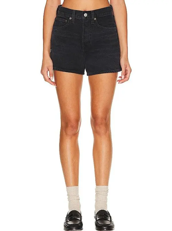 AGOLDE Parker Long Denim Short - Black