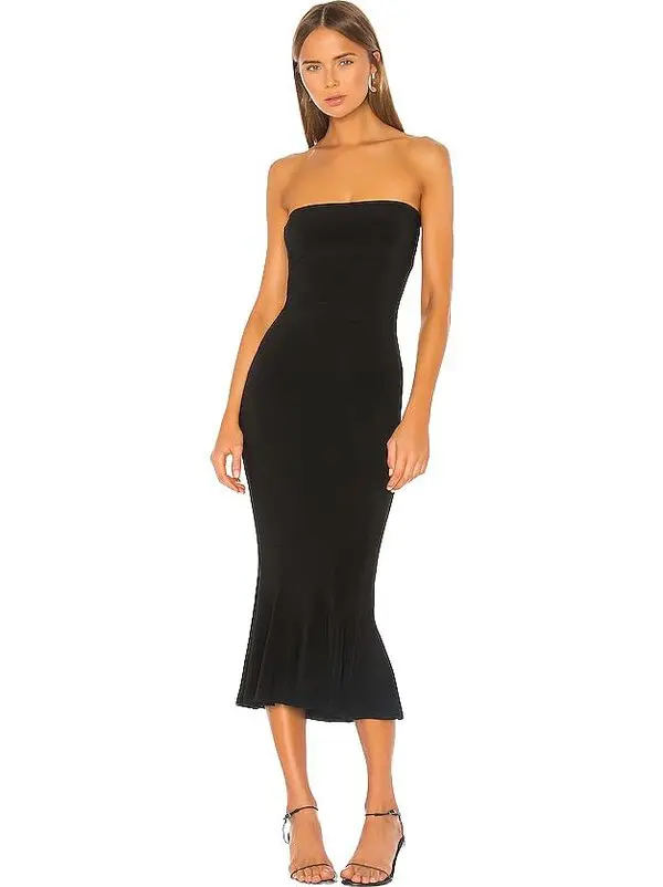 Norma Kamali Strapless Fishtail Dress - Black