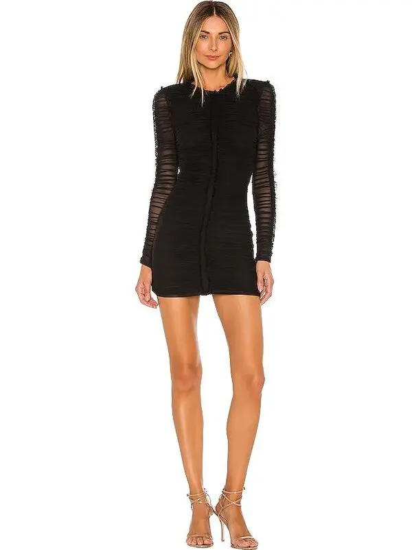 Nbd Las Olas Long Sleeve Mini Dress - Black
