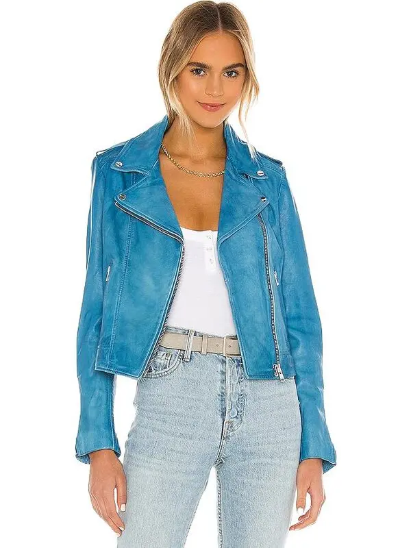 LAMARQUE Donna Leather Jacket - Blue