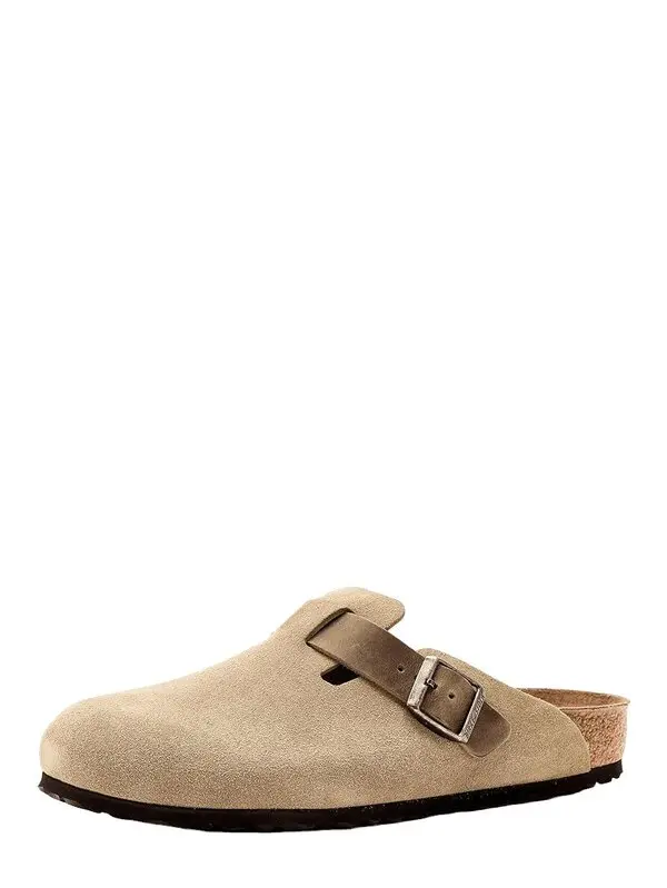 BIRKENSTOCK Boston Suede/oiled Leather Clogs - Khaki