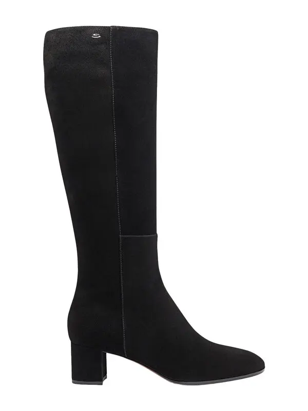 Santoni Suede Knee Boots - Black