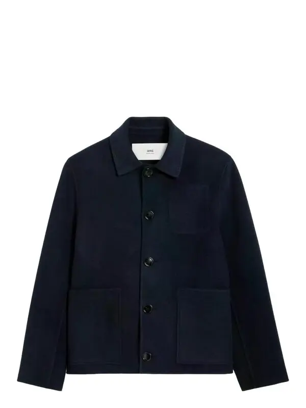 Ami Boxy Buttoned Jacket - Blue