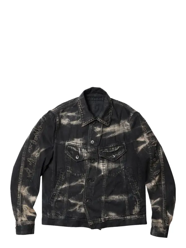 JULIUS Bleach-wash Denim Jacket - Black