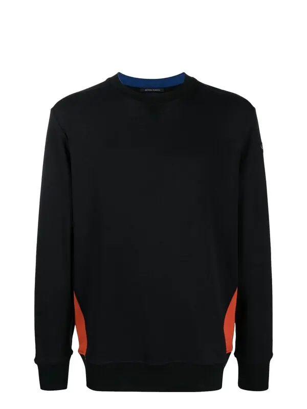 Paul & Shark Logo Appliqué Contrast Panel Sweatshirt - Black