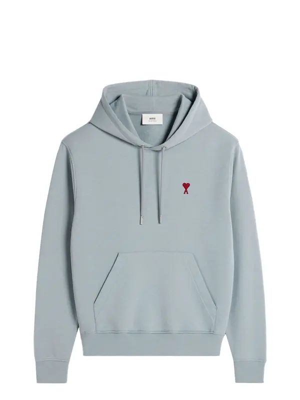 AMI Paris De Coeur Embroidered Hoodie - Blue