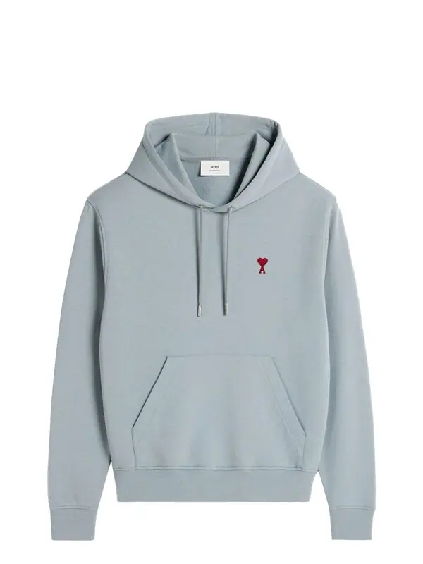 AMI Paris De Coeur Embroidered Hoodie - Blue