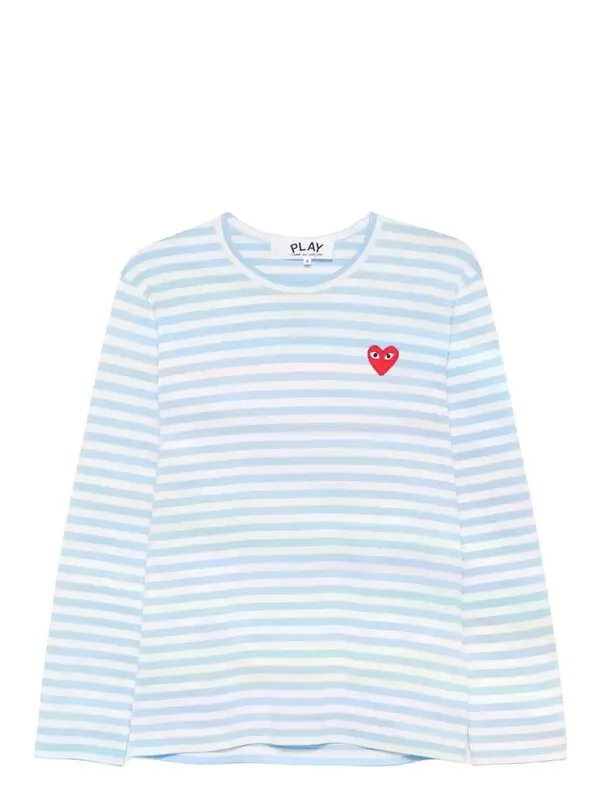 Play Comme Des Garcon Striped T-shirt - Blue