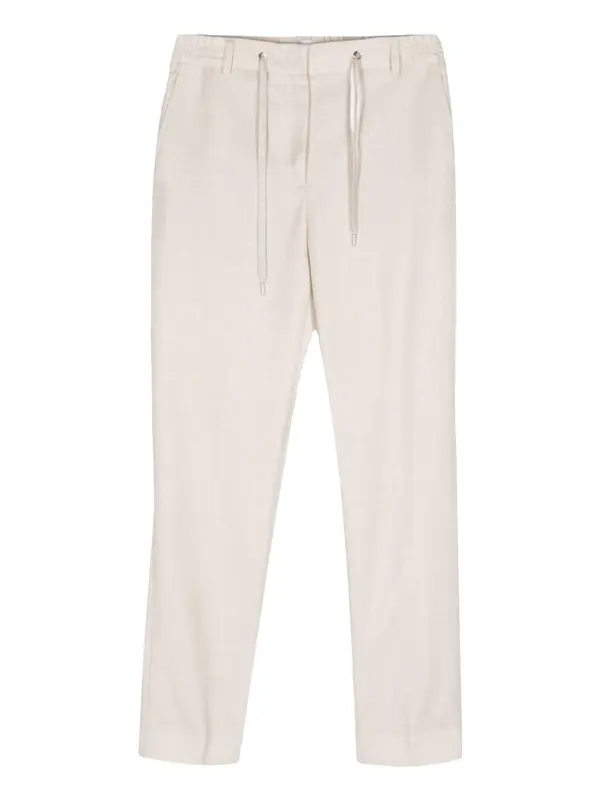 Eleventy Lurex Chambray Slim Trousers - Neutrals
