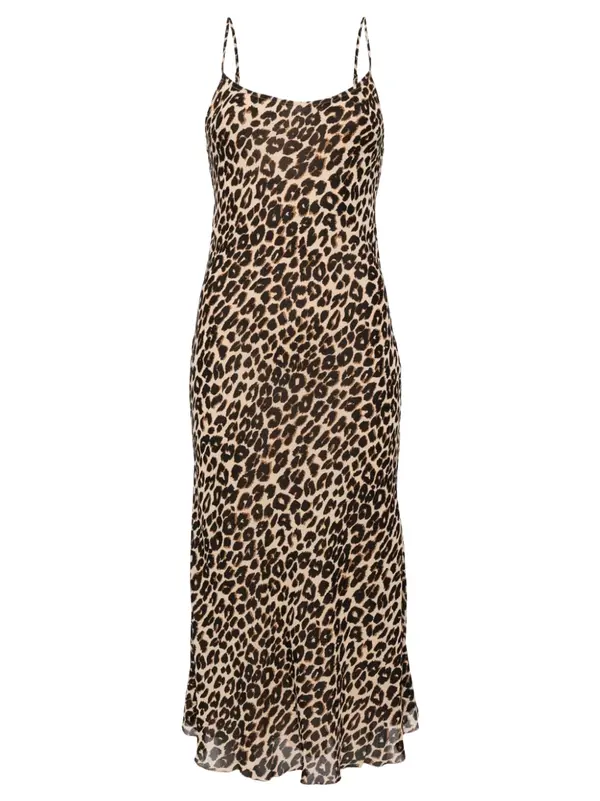 REFORMATION Emerick Cheetah-print Midi Dress - Brown