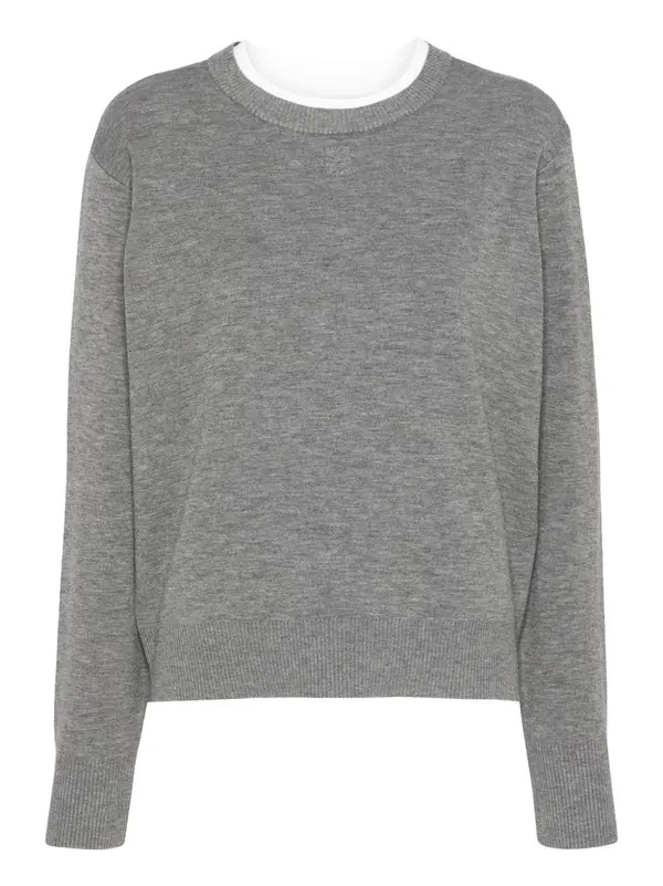 Sandro Contrast-collar Jumper - Grey