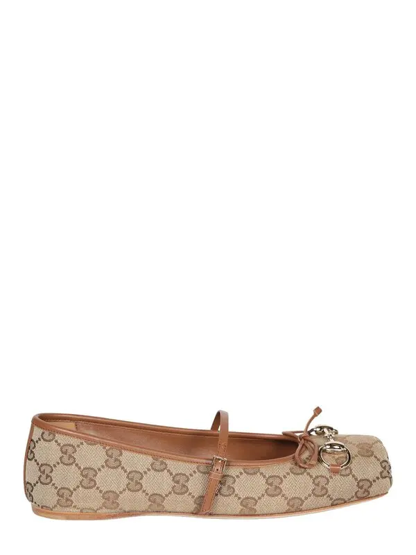 Gucci Gg Supreme Canvas Ballet Flats - Beige