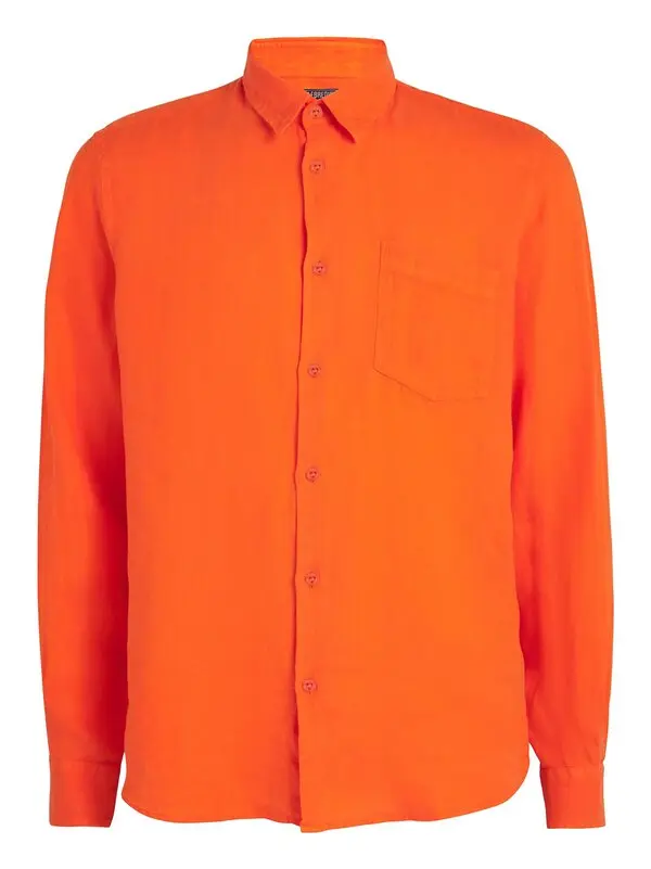 Vilebrequin Linen Caroubis Shirt - Orange