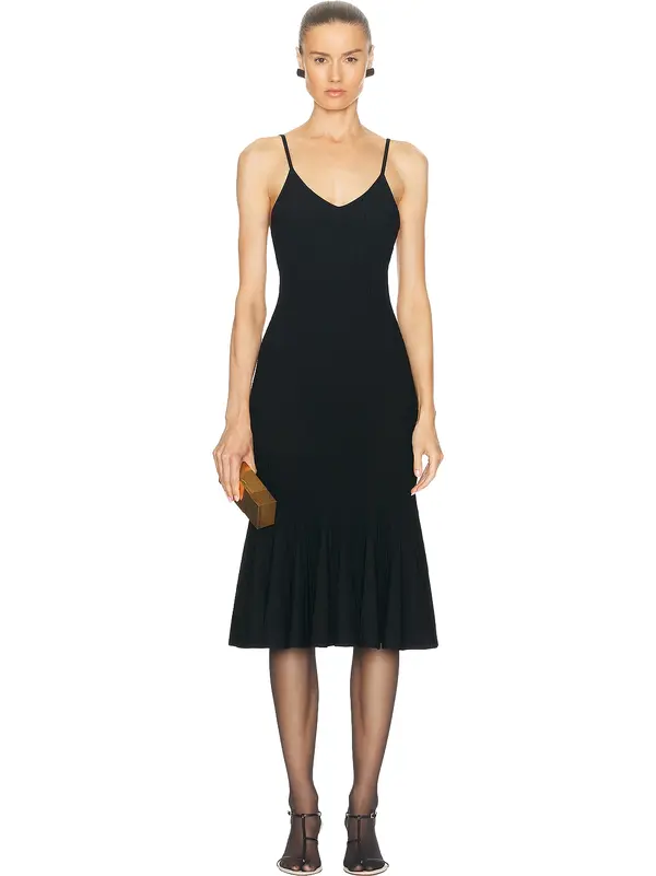Khaite Queen Ribbed Jersey Dress - Black