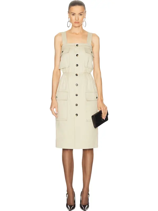 Saint Laurent Utility Shirt Dress - Dune
