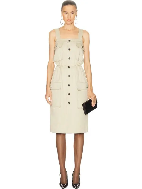 Saint Laurent Utility Shirt Dress - Dune