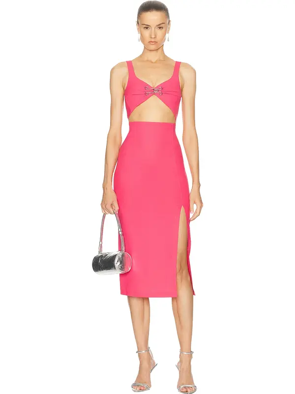Moschino Cut Out Midi Dress - Fuchsia