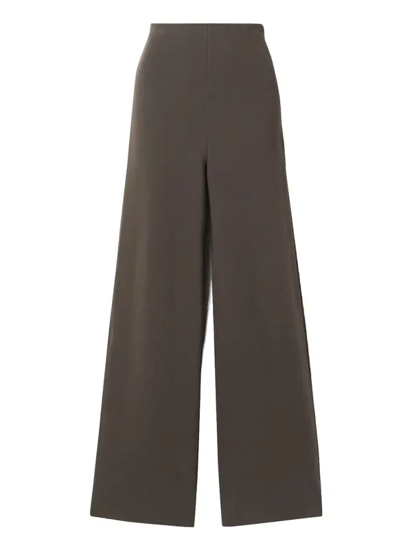 FFORME Perse Wool And Cotton-blend Wide-leg Pants - Brown