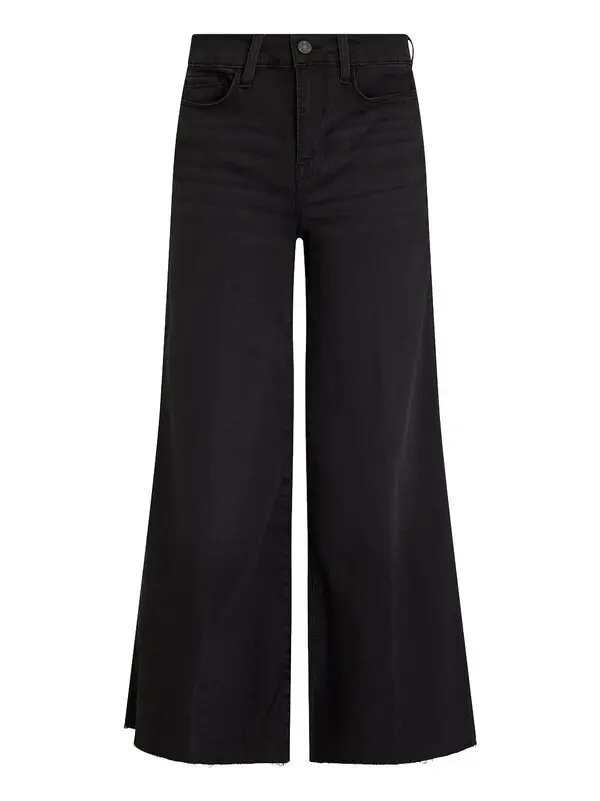 FRAME Le Palazzo Crop High-rise Wide-leg Jeans - Black