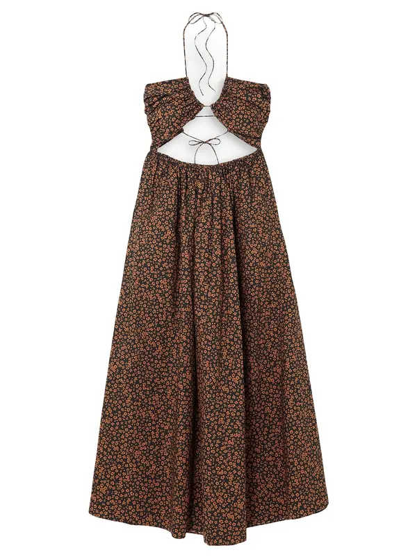 Matteau Cutout Floral-print Maxi Dress - Light Brown