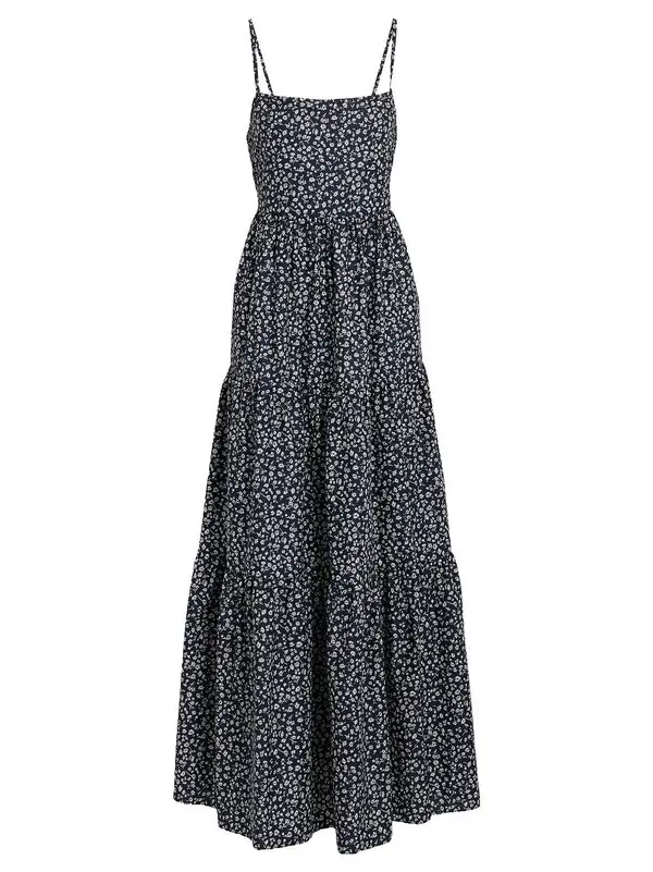 Matteau Tiered Floral-print Maxi Dress - Navy