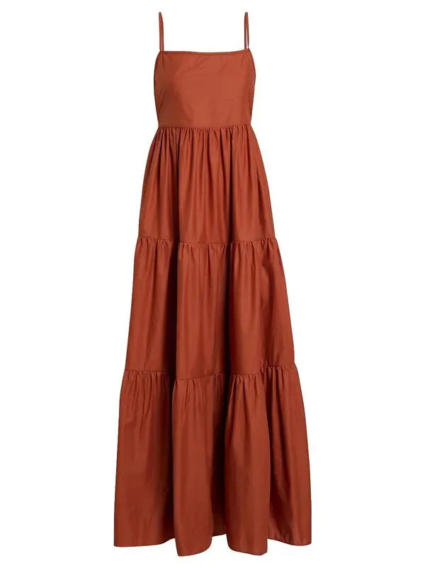 Matteau Tiered Floral-print Maxi Dress - Tan