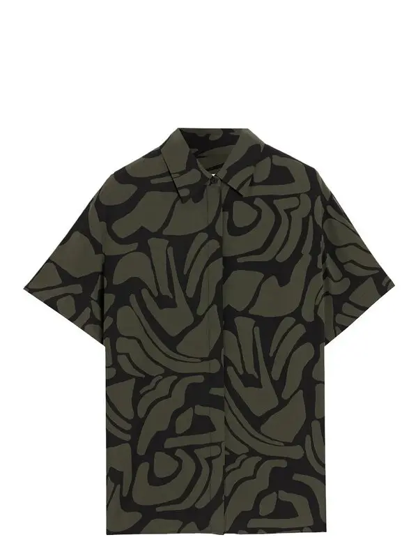 Matteau Printed Silk Shirt - Army Green
