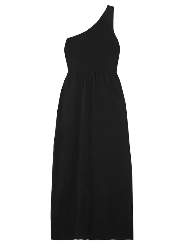 Matteau One-shoulder Stretch-knit Maxi Dress - Black