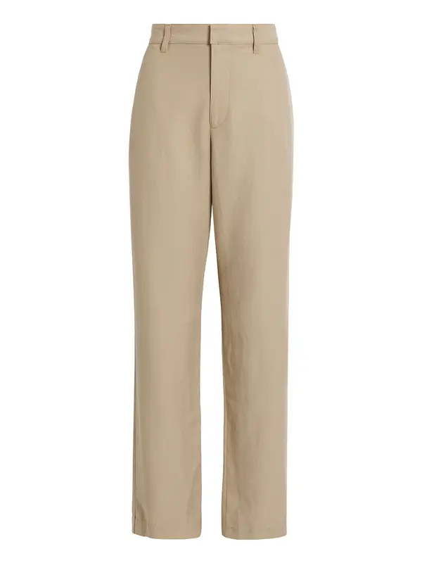 Enza Costa Tencel™, Linen, And Cotton-blend Twill Pants - Neutral