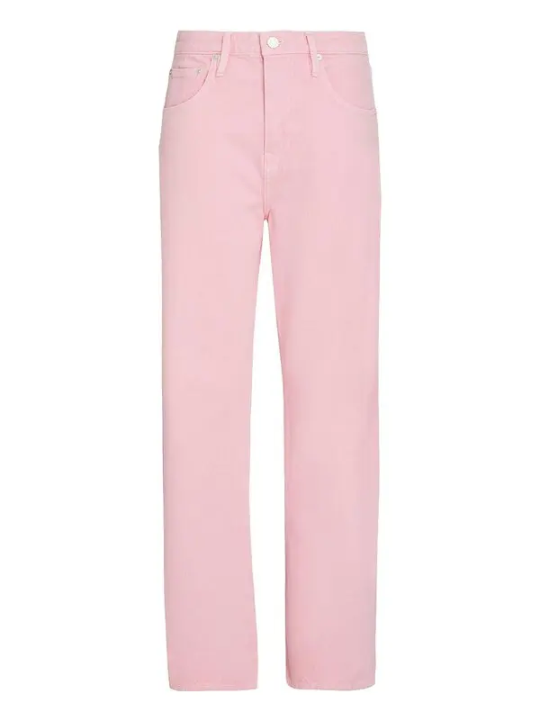 FRAME High-rise Barrel-leg Jeans - Baby Pink