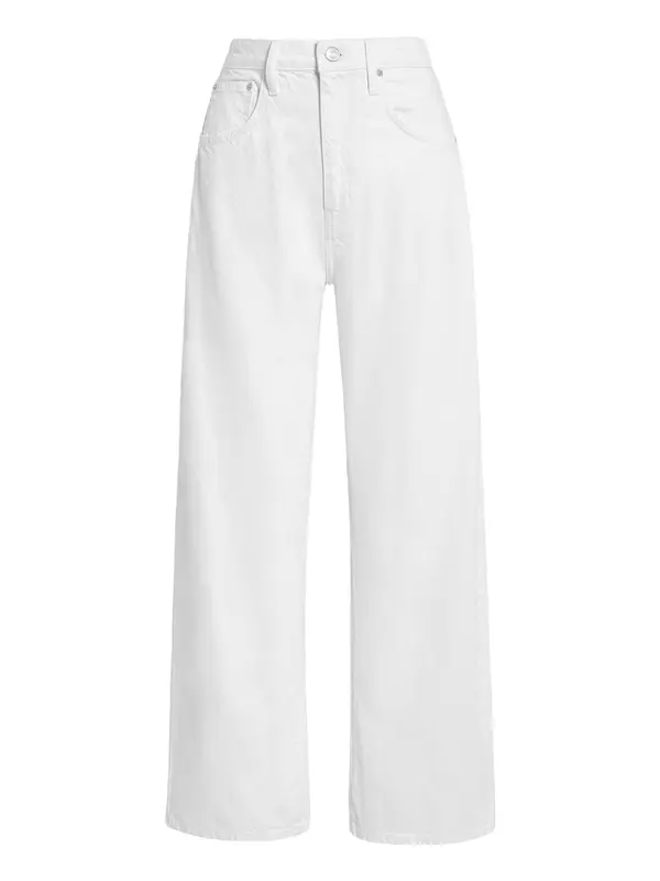 FRAME High-rise Barrel-leg Jeans - White