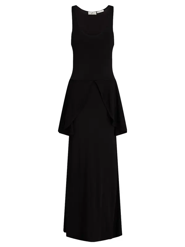 Bite Studios Petal Jersey Peplum Maxi Dress - Black