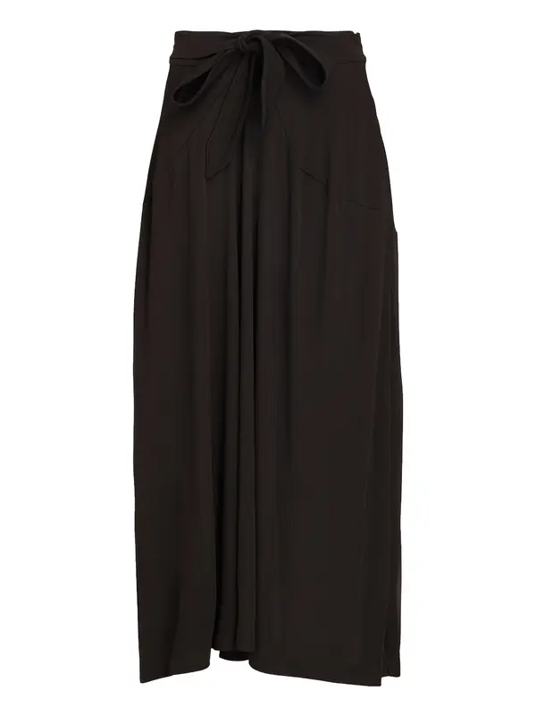 Bite Studios Belted Jersey Midi Skirt - Black