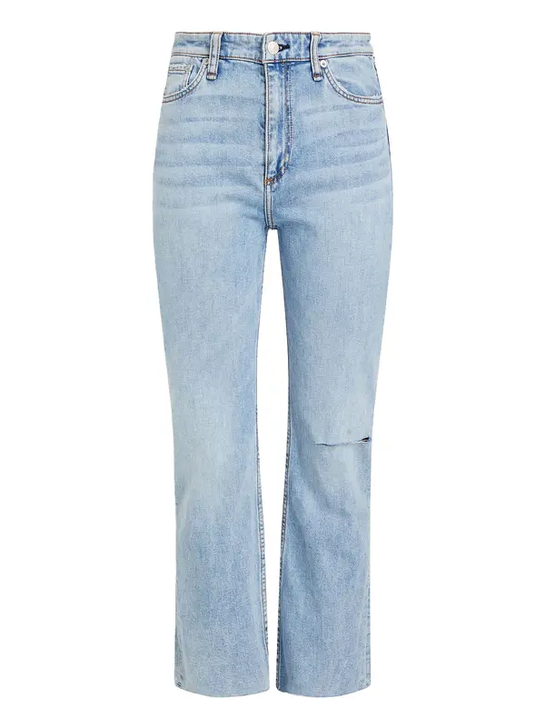 Rag & Bone Casey Distressed Kick-flare Jeans - Light Denim