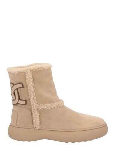 TOD'S Suede Ankle Boots With Shearling Lining - Camel