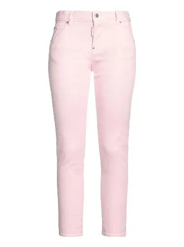 Dsquared2 Skinny Mid-rise Jeans With Leather Trims - Pink
