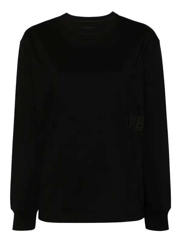 Alexander Wang Raised-logo Long-sleeve T-shirt - Black