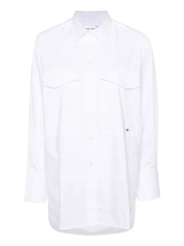 Victoria Beckham Logo-embroidered Shirt - White
