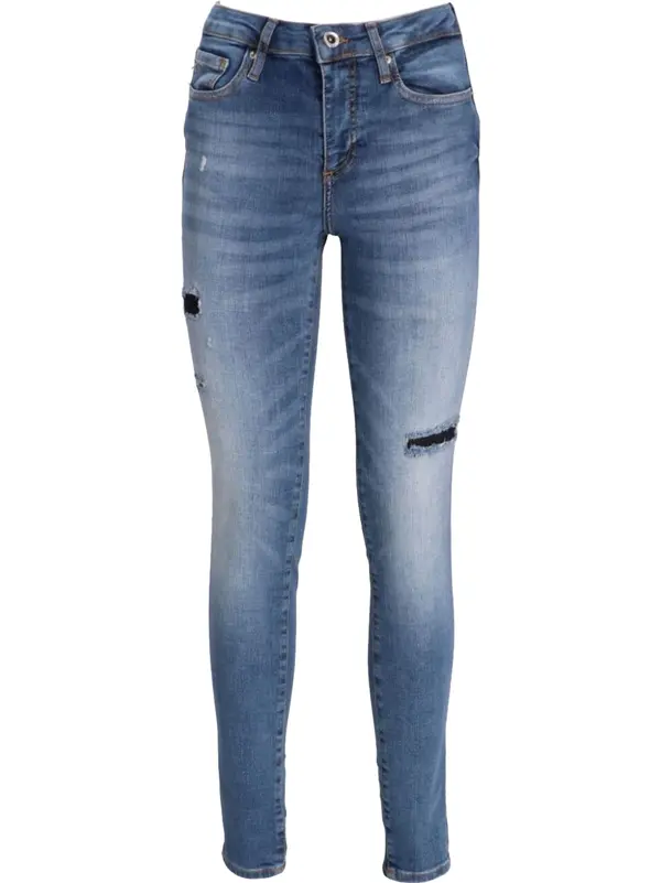 Armani Exchange Distressed Skinny Jeans - Blue