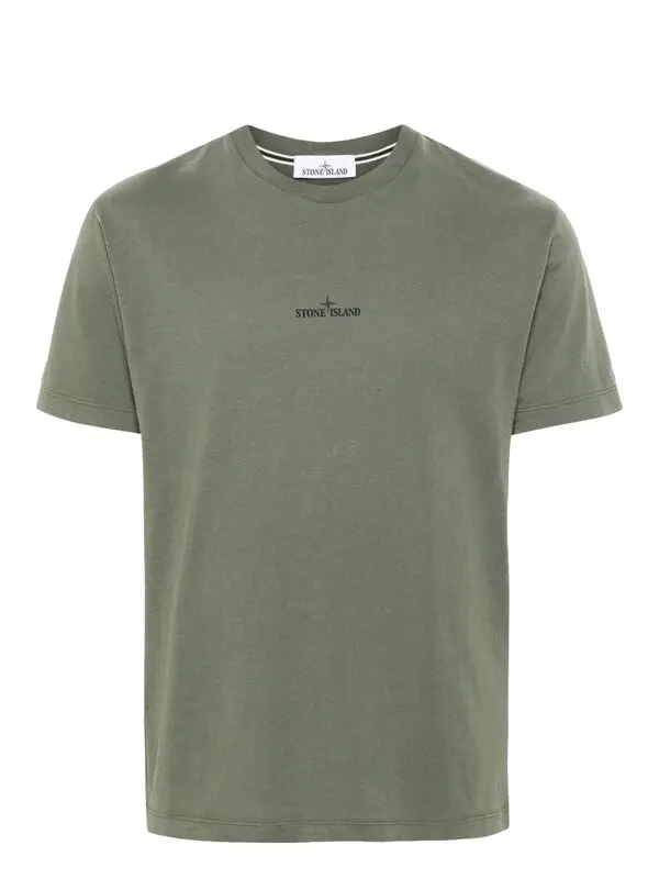 Stone Island Compass-motif Cotton T-shirt - Green