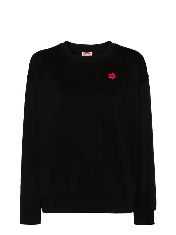 Kenzo Boke Flower-patch Cotton Sweatshirt - Black